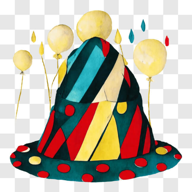 Download Colorful Hat with Balloons on a Party PNGs Online - Creative ...