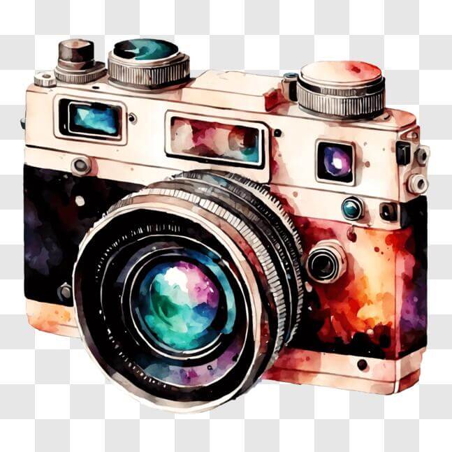 Download Watercolor Painting of an Old-Style Camera PNGs Online ...