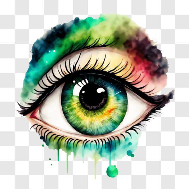 Download Colorful Eye with Dripping Paint PNGs Online - Creative Fabrica