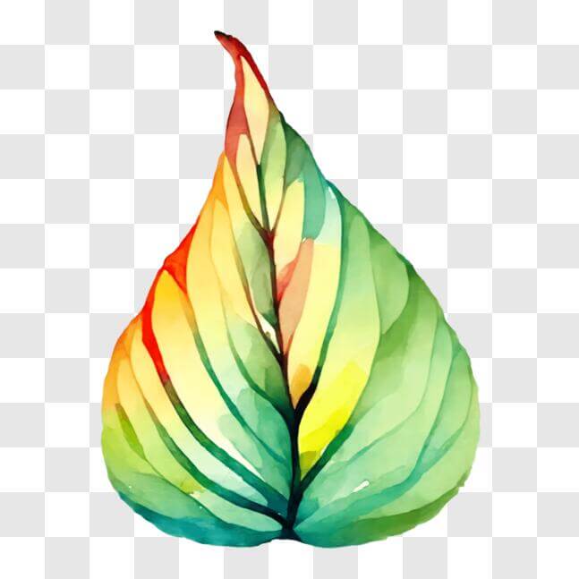 Download Colorful Watercolor Painted Leaf Art PNGs Online - Creative ...