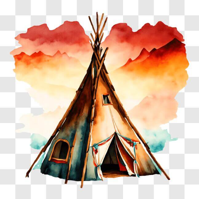 Download Indian-Style Teepee with Colorful Decorations PNGs Online ...