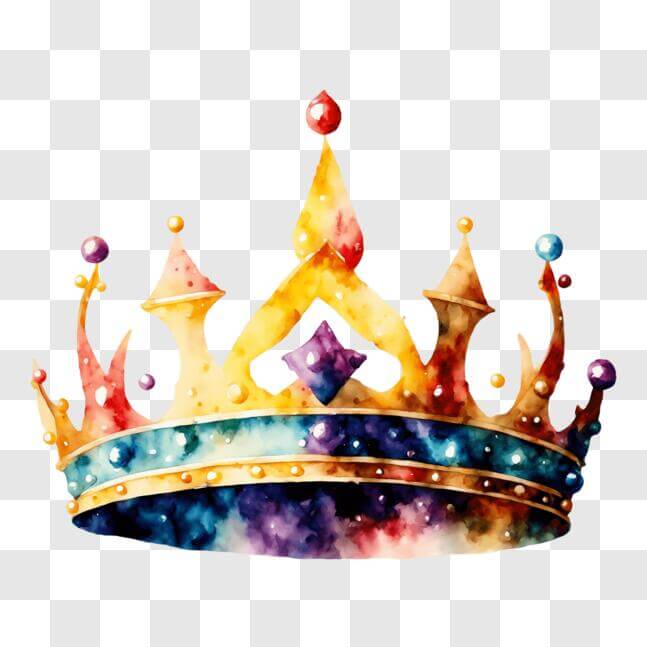 Download Colorful Crown on Black Background PNGs Online - Creative Fabrica