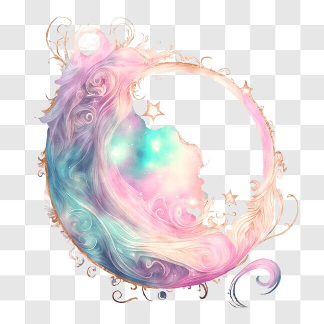 Download Abstract Crescent Moon Painting PNG Online - Creative Fabrica