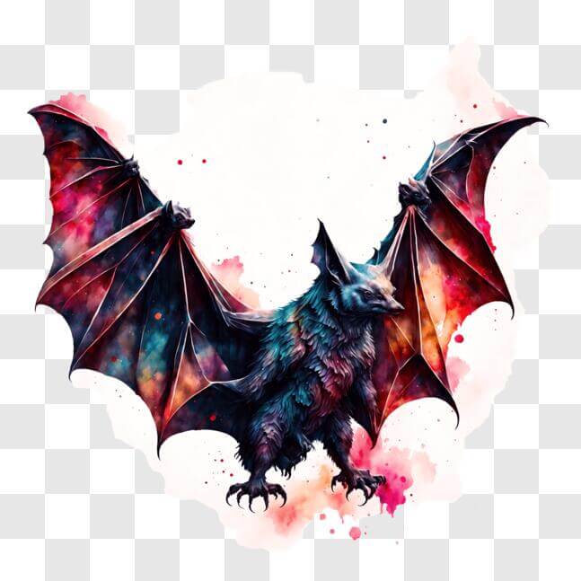 Download Colorful Abstract Bat Painting PNGs Online - Creative Fabrica