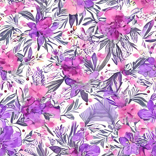Download Seamless Purple Floral Pattern on White Background Patterns ...