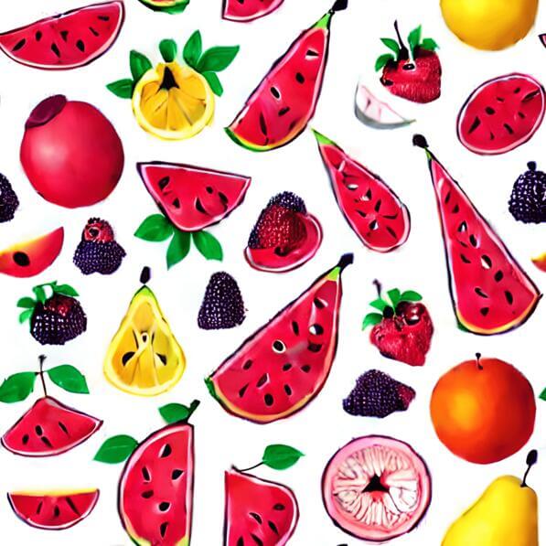 Download Seamless Fruit Pattern with Watermelon, Strawberries ...