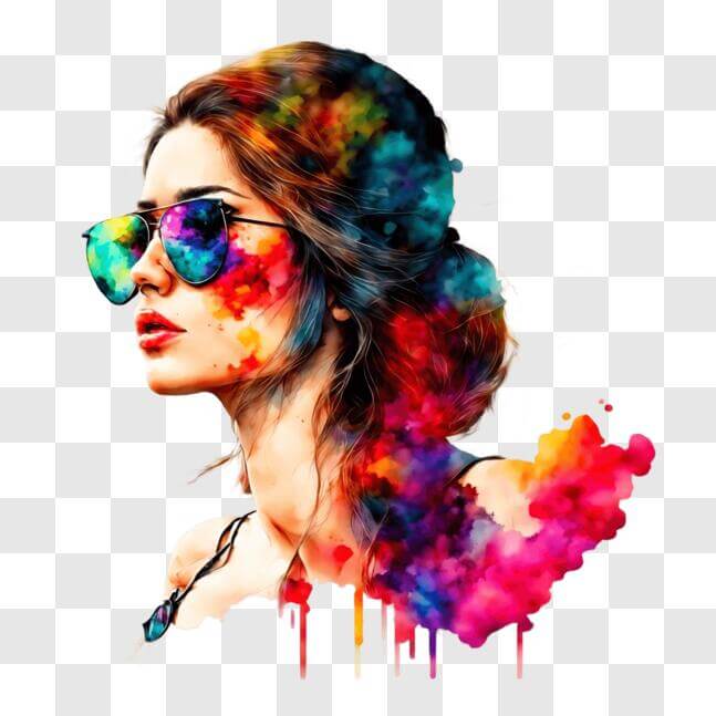 Download Colorful Paint Splashes on Woman's Face PNGs Online - Creative ...