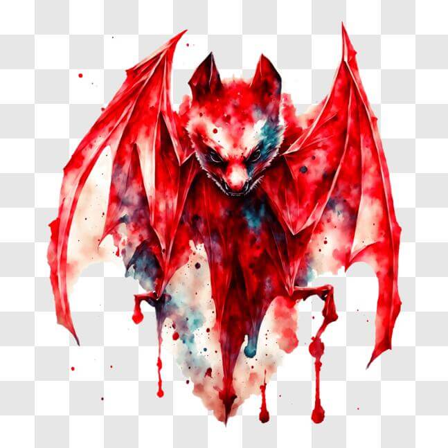 Download Colorful Red Bat with Dripping Blood Wings PNGs Online ...
