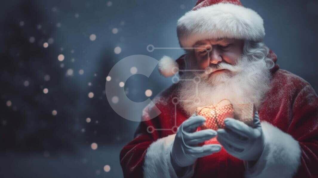 Santa Claus with Ornament Illustrating the Joy of Gift Giving stock ...