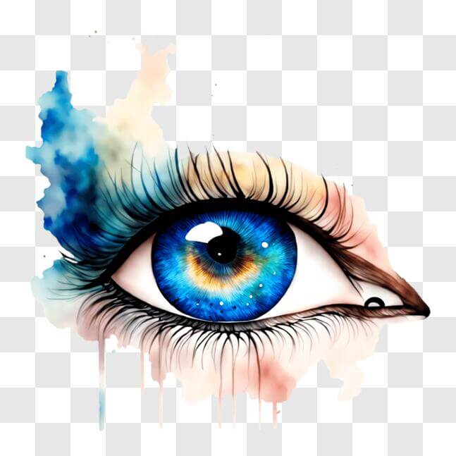 Download Colorful Eye with Watercolor Background PNGs Online - Creative ...