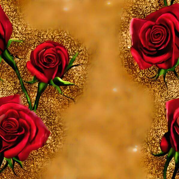 Download Red Roses on Gold Background with Glitter Patterns Online ...