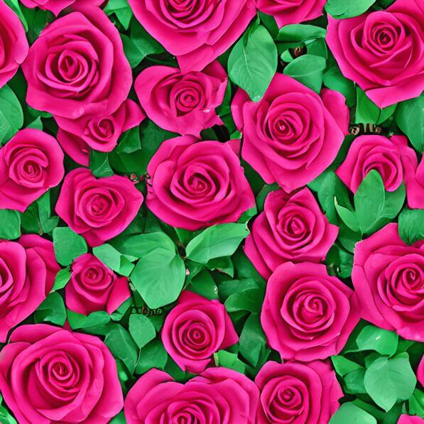 Download Floral Background with Pink Roses and Green Leaves Patterns ...