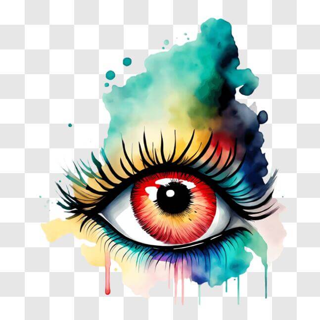 Download Colorful Paint Drip Eye Artwork PNGs Online - Creative Fabrica
