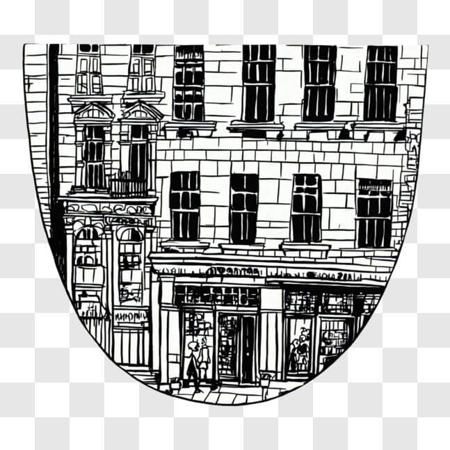 Download Old Building in Edinburgh, Scotland - Black and White Drawing ...