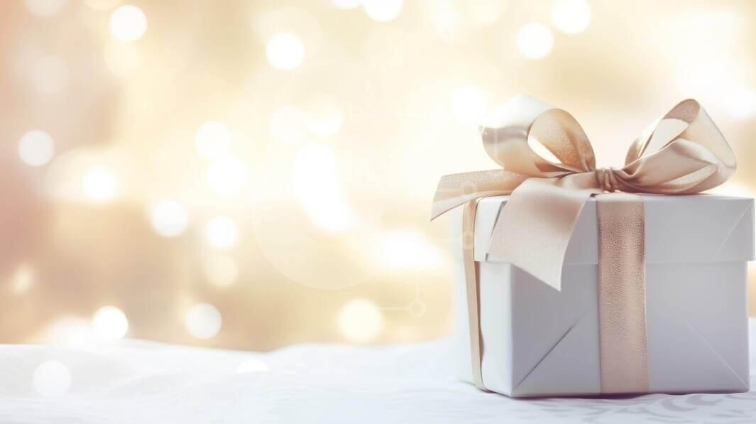 Elegant Gift Box Decoration on Table stock photo | Creative Fabrica