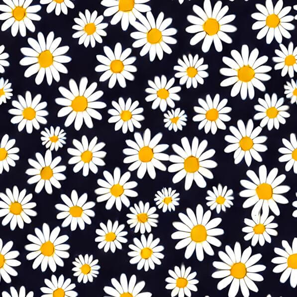 Download Seamless Daisy Pattern on Black Background Patterns Online ...