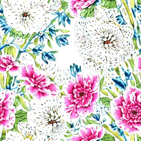 Download Pink, White, and Blue Floral Pattern - Seamless Design ...