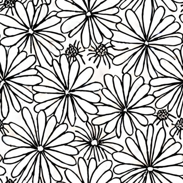 Download Black and White Daisy Flower Doodle Pattern Patterns Online ...