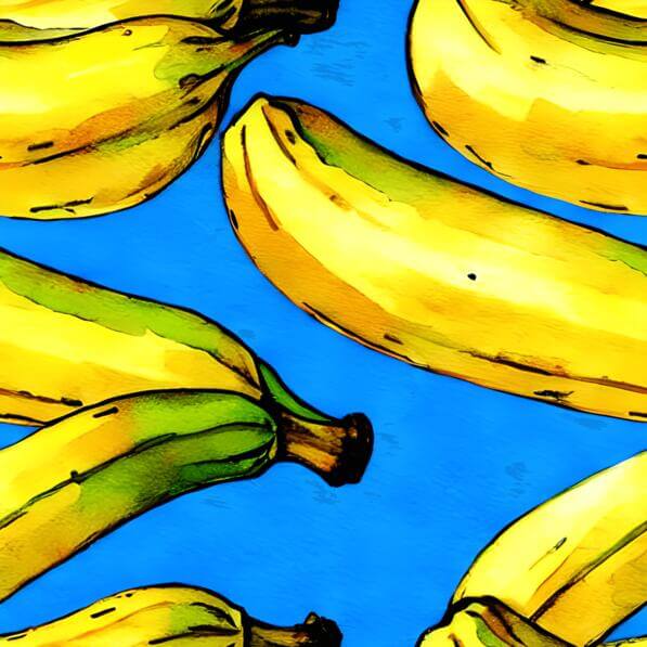 Download Colorful Banana Painting on Blue Background Patterns Online ...