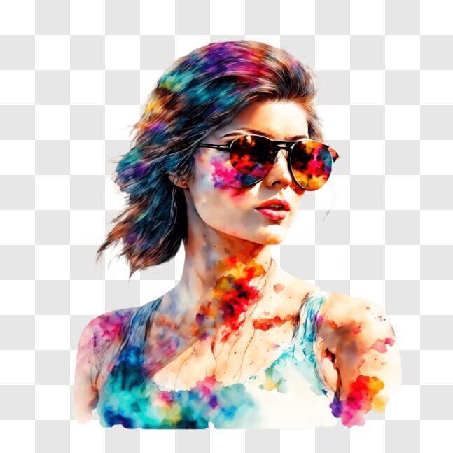 Download Artistic Woman with Paint Splashed Face PNGs Online - Creative ...