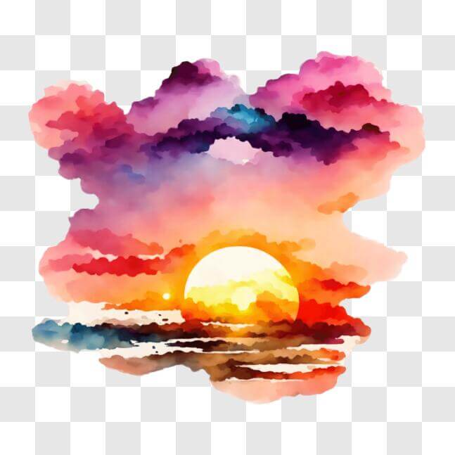Download Colorful Sunset with Clouds - Background Image PNGs Online ...