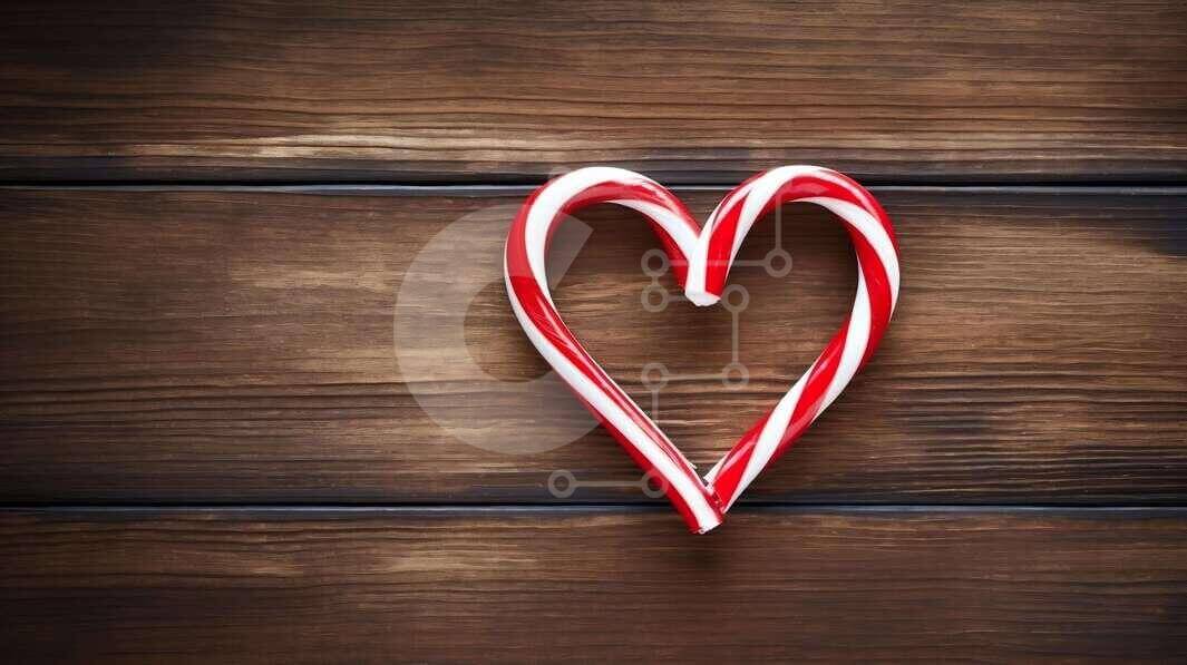 Heart-Shaped Candy Cane - Symbol of Love and Holiday Season stock photo ...