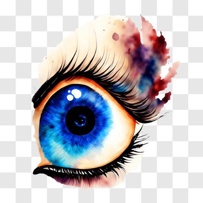 Download Abstract Eye Art with Bright Blue Eye PNGs Online - Creative ...