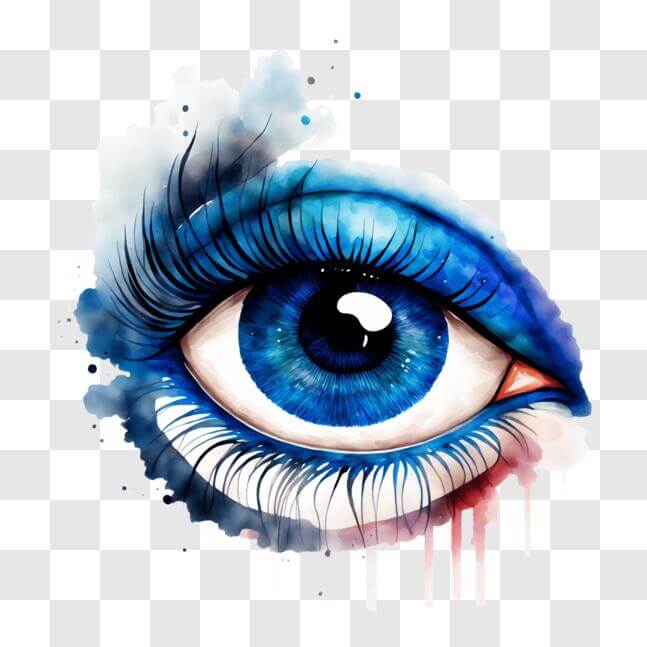 Download Blue Eye Watercolor Painting PNGs Online - Creative Fabrica
