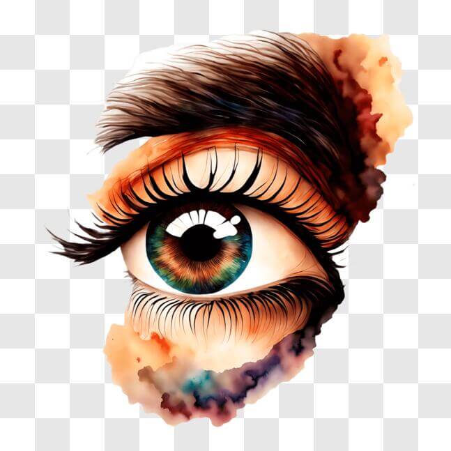 Download Colorful Abstract Watercolor Eye Art PNGs Online - Creative ...