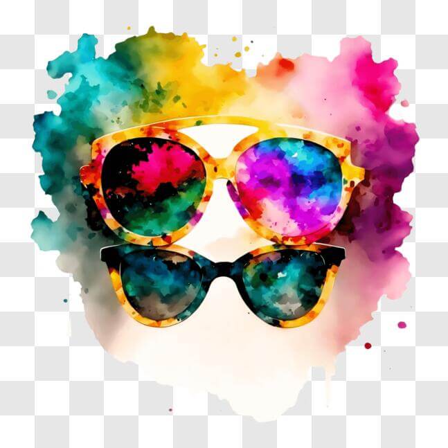 Download Colorful Paint Splatter Sunglasses - Advertisement or ...