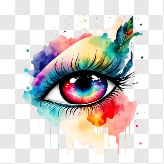 Download Eye with Colorful Dripping Paint PNGs Online - Creative Fabrica