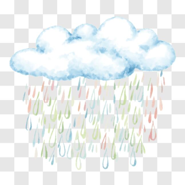 Download Colorful Rain Cloud Illustration PNGs Online - Creative Fabrica