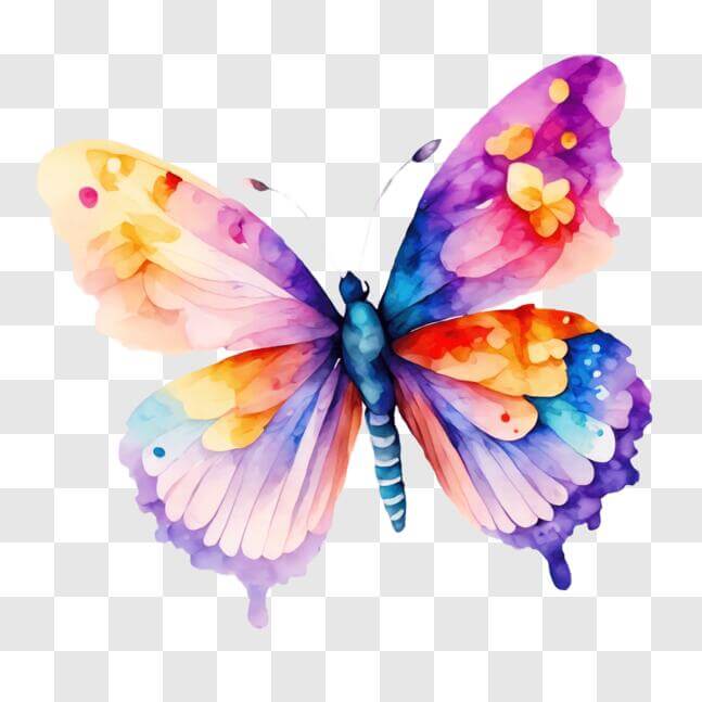 Download Colorful Watercolor Butterfly Painting PNGs Online - Creative ...
