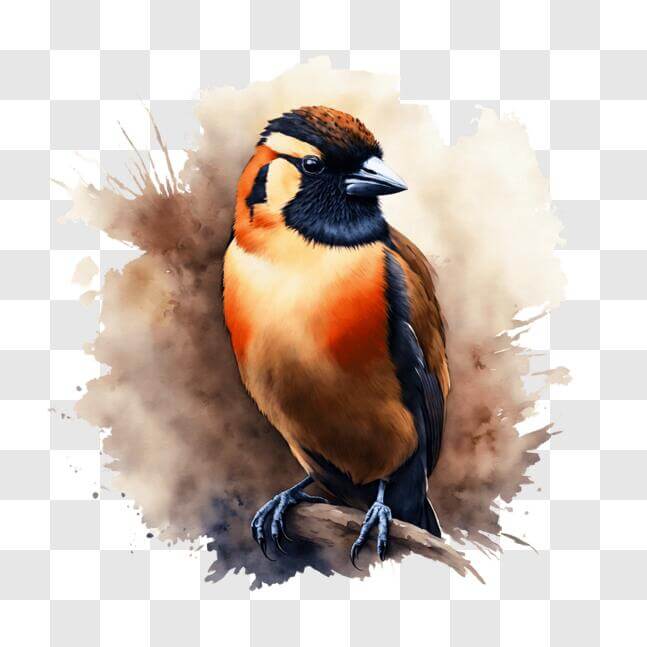 Download Colorful Bird Perched on Abstract Background PNGs Online ...