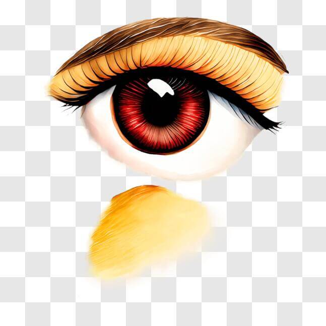 Download Close-up drawing of an eye with reddish-orange eyes PNGs ...