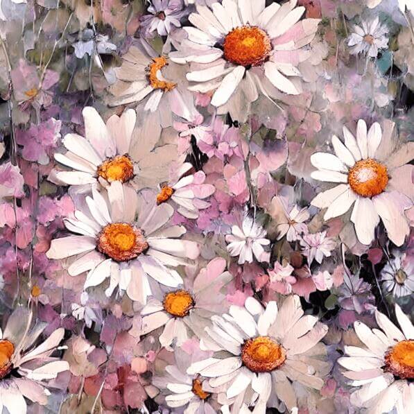 Download Watercolor Painting of Daisies in a Field Patterns Online ...