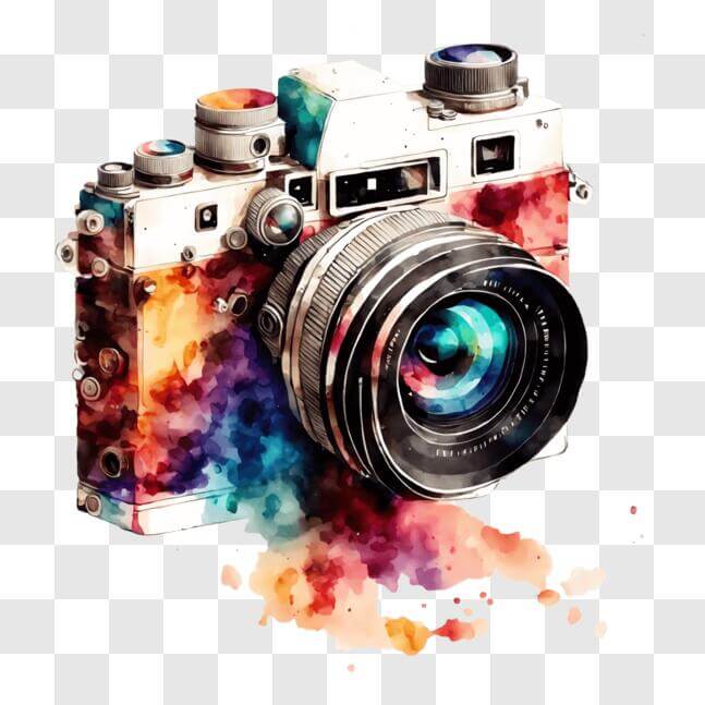Download Colorful Camera with Watercolor Splashes PNGs Online ...