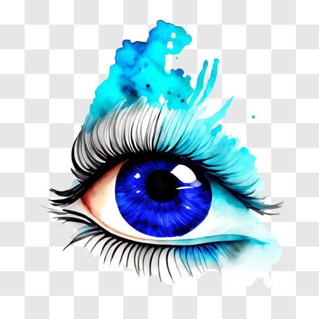Download Abstract Eye Artwork with Blue Splotches PNGs Online ...