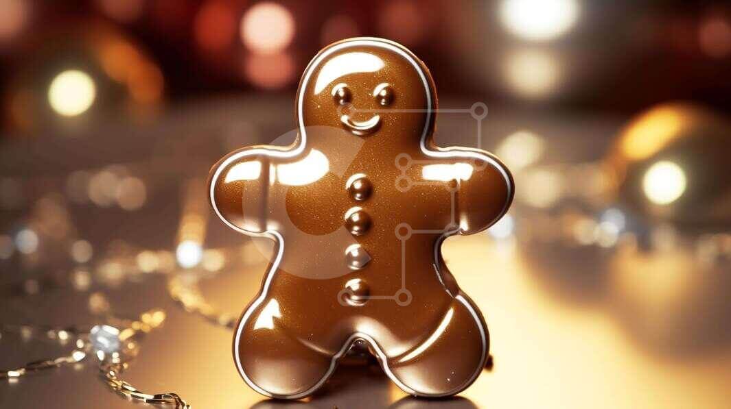 Festive Chocolate Gingerbread Man Decoration stock photo | Creative Fabrica