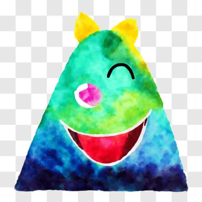 Download Colorful Triangle with Smiling Face PNGs Online - Creative Fabrica