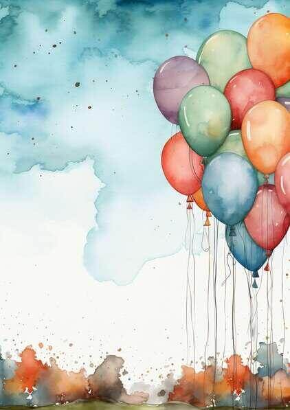 Download Watercolor Painting of Colorful Balloons Backgrounds Online ...