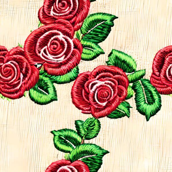 Download Seamless Pattern of Red Roses with Green Leaves Patterns ...
