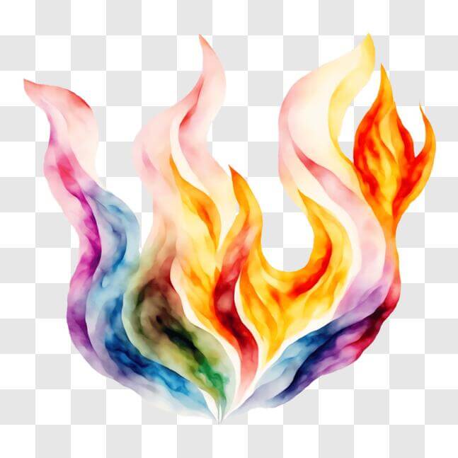 Download Colorful Fire in the Shape of an Open Flame PNGs Online ...