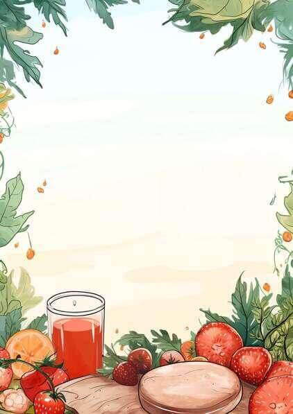 Download Colorful Frame of Fruits and Vegetables with Glass of Juice ...