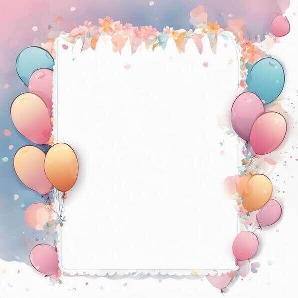 Download Colorful Birthday Frame with Balloons and Confetti Backgrounds ...