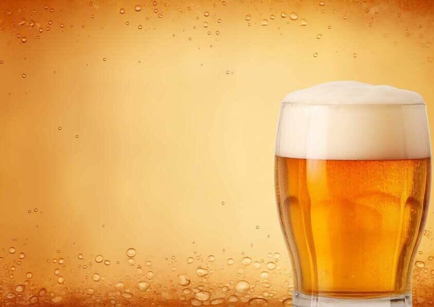 Download Glass of Beer on Orange Background Backgrounds Online ...