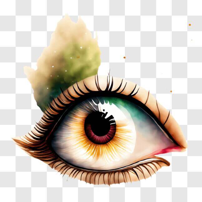 Download Abstract Eye with Tree and Flower PNGs Online - Creative Fabrica