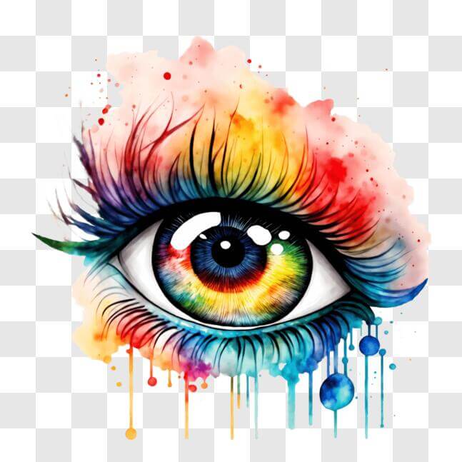 Download Colorful Eye with Dripping Paint Artwork PNGs Online ...
