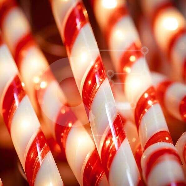 LED-Lit Candy Canes for Festive Decorations stock photo | Creative Fabrica