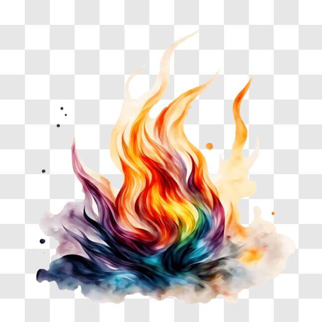 Download Colorful Floating Fire Artwork PNGs Online - Creative Fabrica